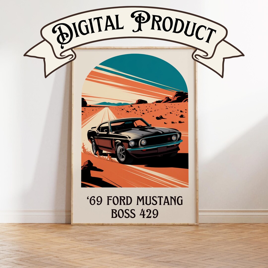 69 Ford Mustang, Ford Mustang Poster, Last Minute Gifts, Digital ...