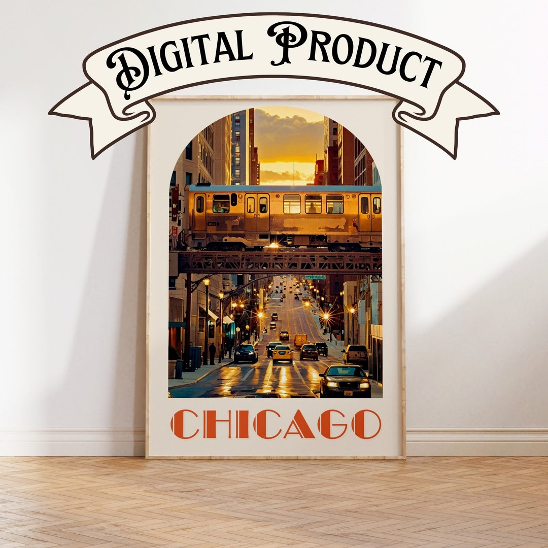 Chicago Wall Art, Chicago Digital Poster, Chicago Poster, Chicago Art ...