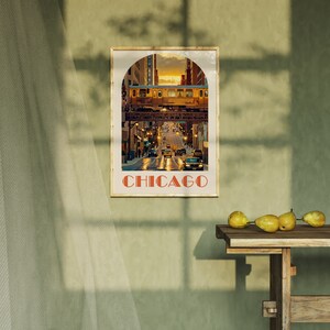Chicago Wall Art, Chicago Print Gift, Retro Chicago Poster, Chicago ...
