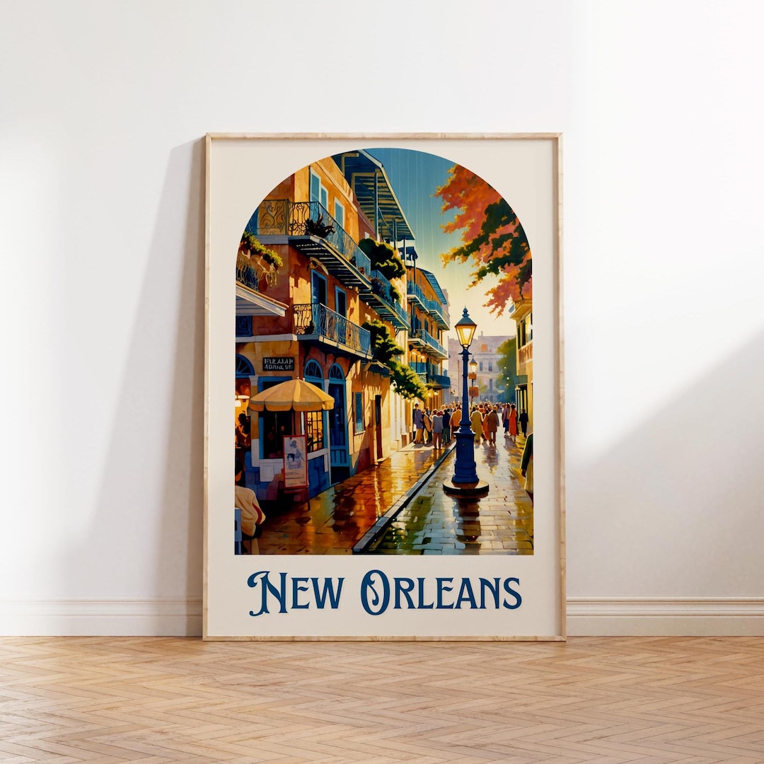 New Orleans Wall Art, Retro New Orleans Poster, New Orleans Art Poster ...