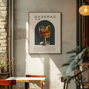 Sazerac, Last Minute Gift, French Quarter Art, Bartender Gift ...