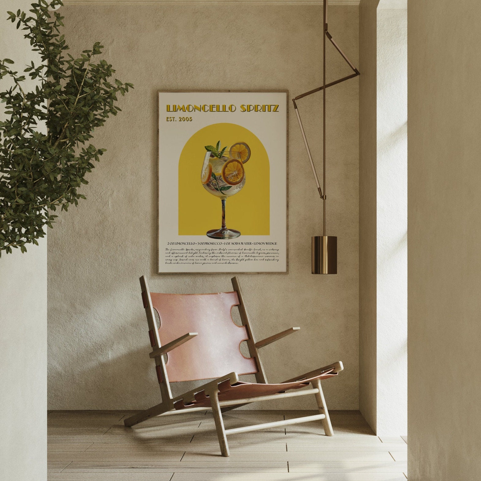 Limoncello Spritz Wall Art, Limoncello Retro Bar Poster, Gift for ...