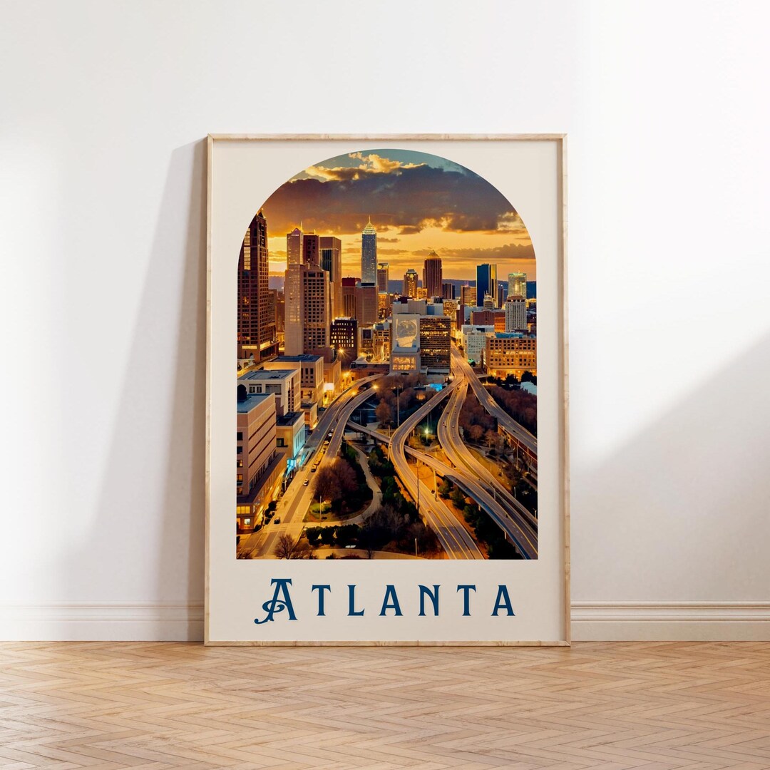 Atlanta Wall Art, Retro Atlanta Poster, Atlanta Poster, Atlanta Art ...