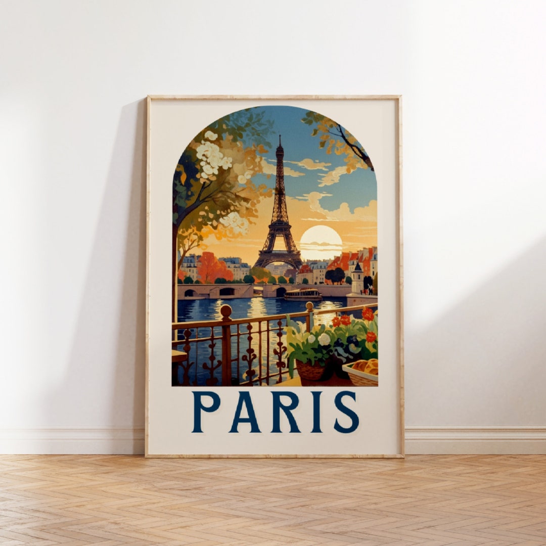 Paris Wall Art, Retro Paris Poster, Paris Poster, Paris Art, Paris Gift ...