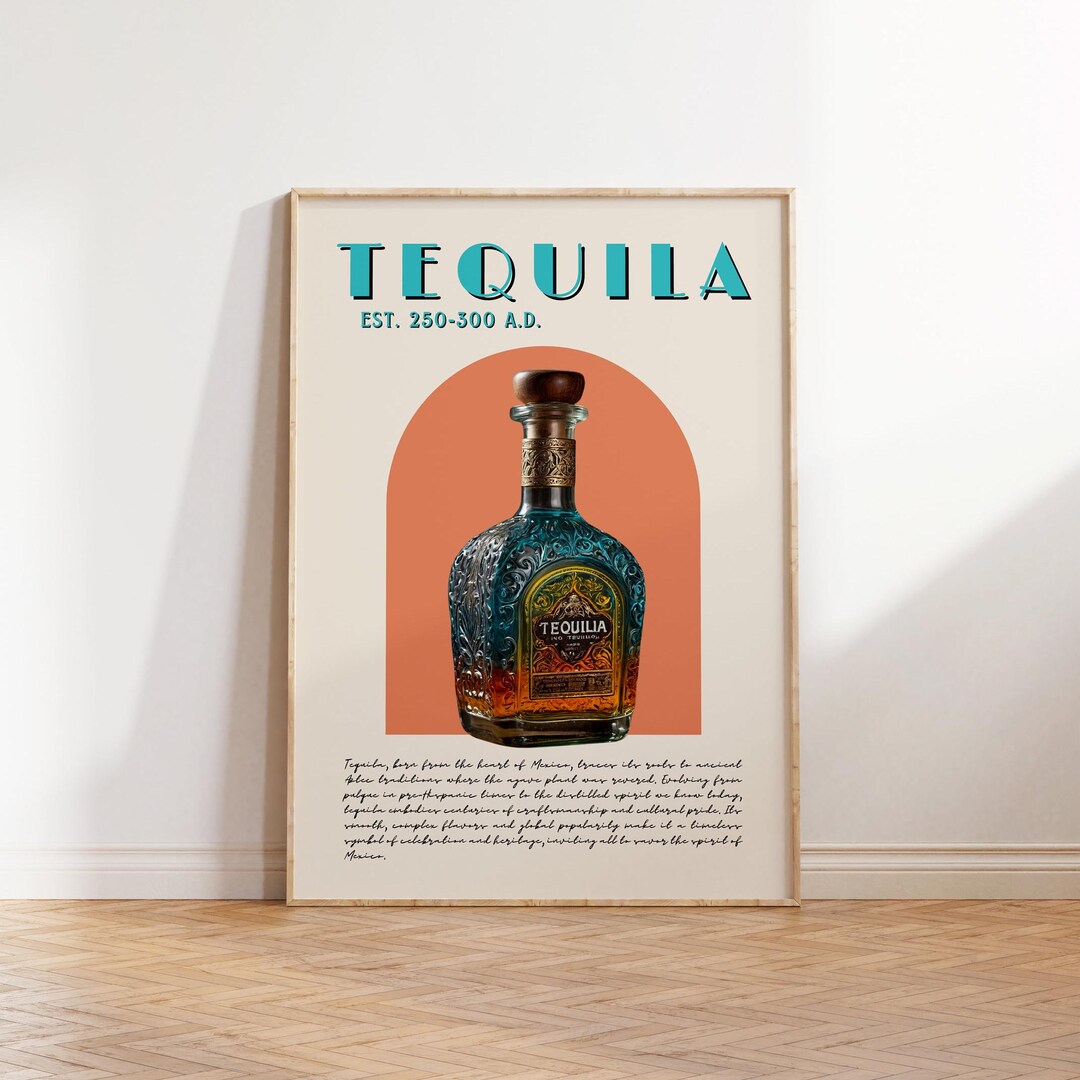 Tequila Wall Art, Bar Cart Wall Art, Tequila Christmas Gift, Gift for ...