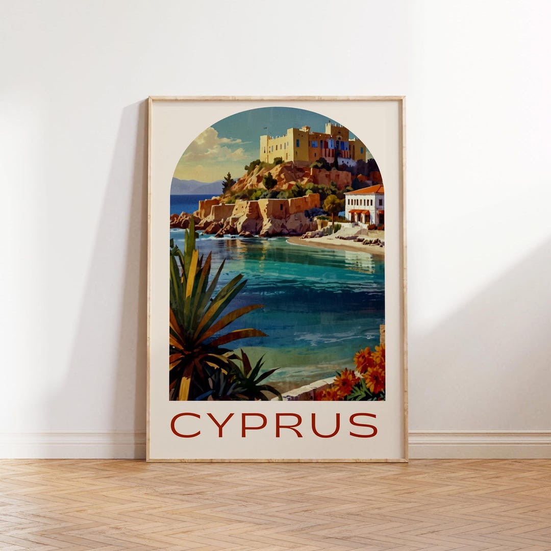 Cyprus Retro Print, Retro Wall Art, Retro Home Decor, Travel Poster ...