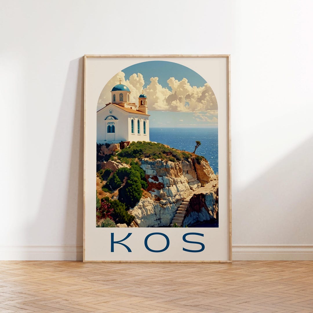 Kos Wall Art, Greece Poster, Crete Wall Art, Greece Poster Blue ...