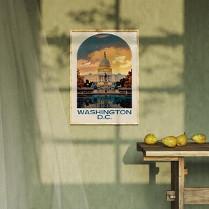 Washington D.C. Retro Poster, Washington DC Poster, Washington DC Print ...