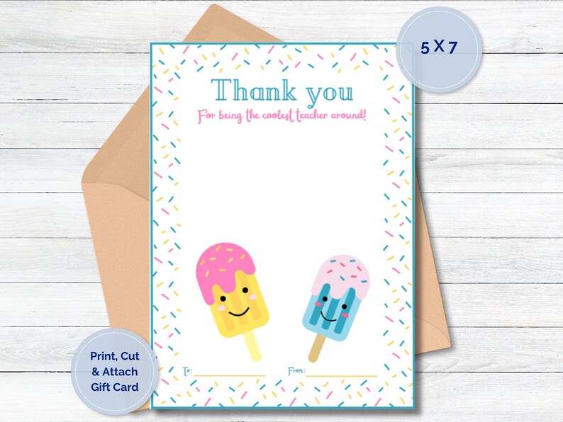 Teacher Appreciation Gift Card Holder Thank You for Being the Coolest ...