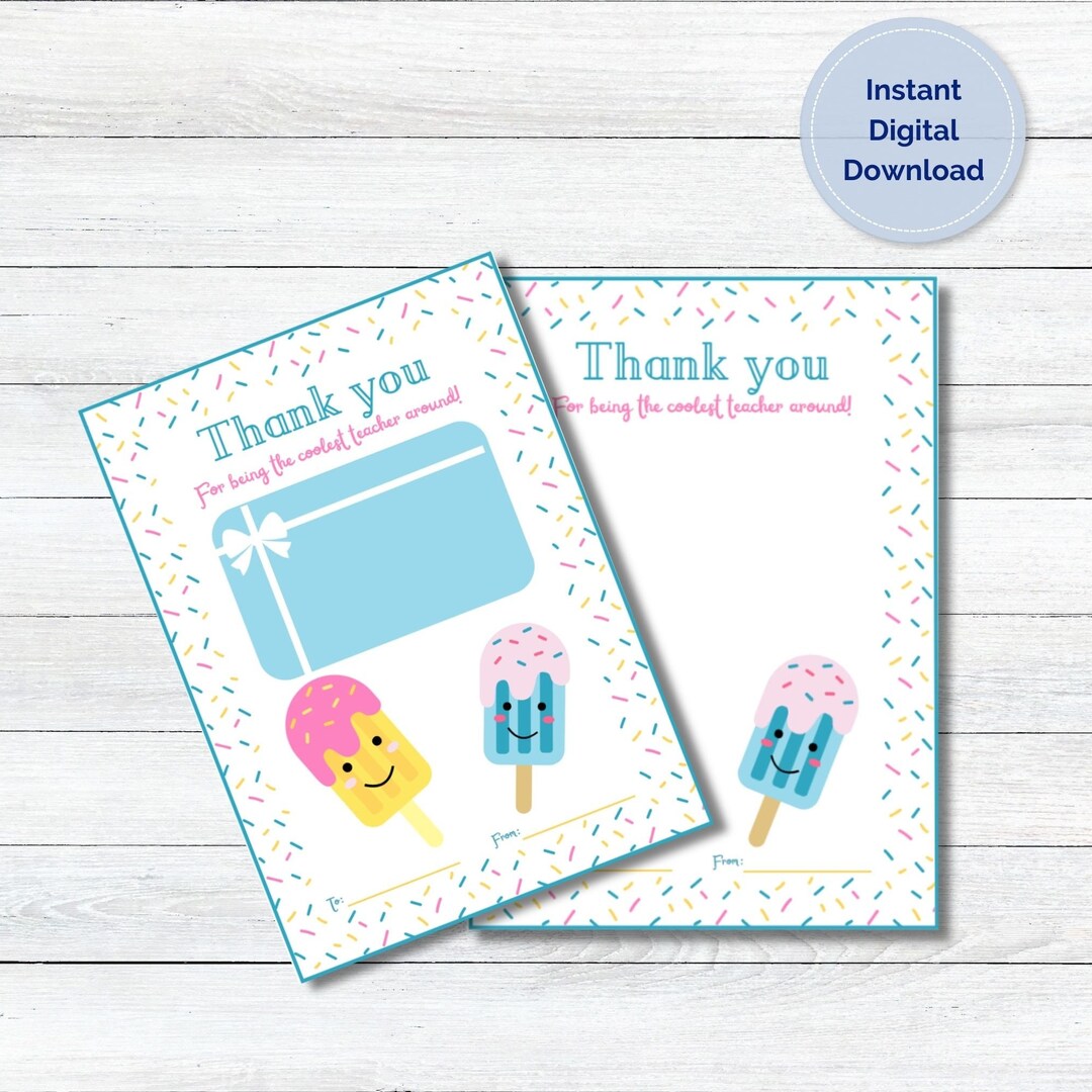 Teacher Appreciation Gift Card Holder Thank You for Being the Coolest ...
