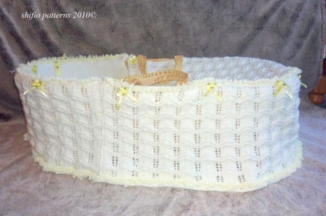 KNITTING PATTERN for Baby Moses Basket Cover Blanket Afghan - Etsy