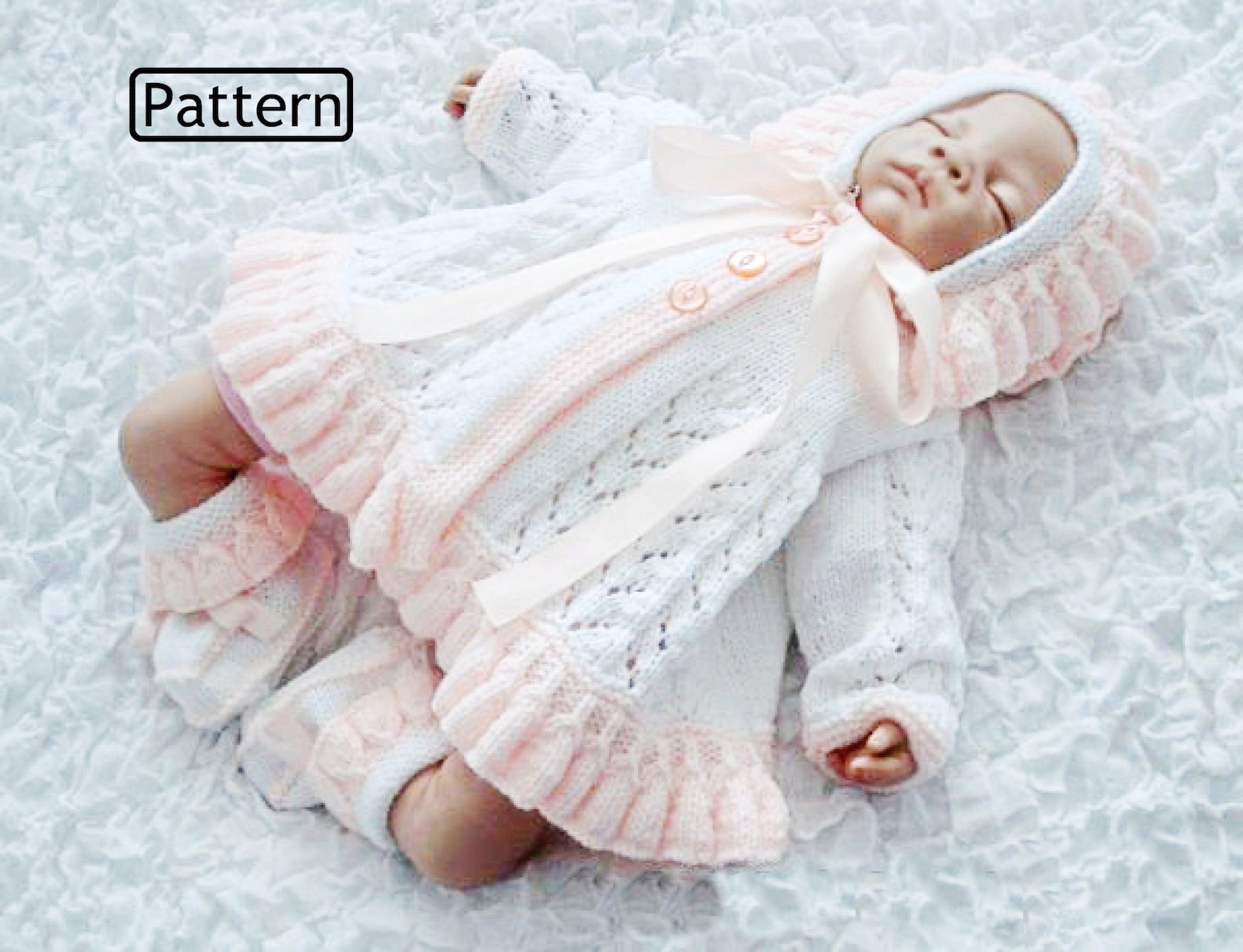 Knitting Pattern - Matinee Knitting Pattern - Bootee Pattern - Frilly ...