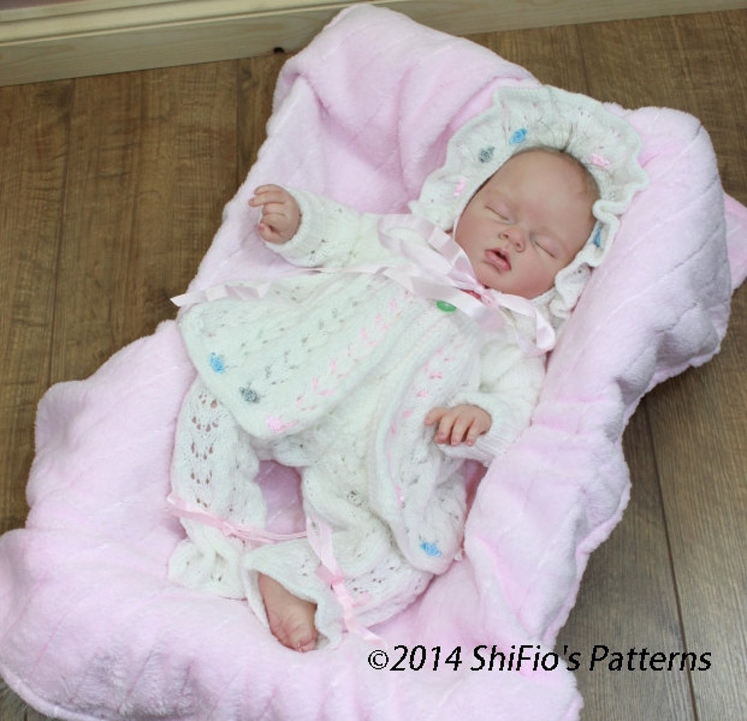 KNITTING PATTERN for Beaded Babe Baby Jacket, Trousers/pants & Bonnet ...