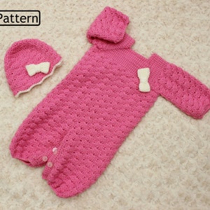 Crochet Pattern - Crochet Playsuit Pattern - Pramsuit Pattern - Baby ...