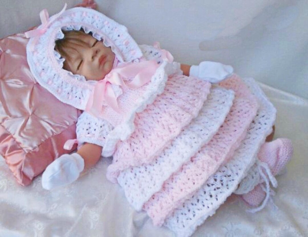 KNITTING PATTERN for Full of Lace Baby Dress, Booties & Hat PDF 96 ...