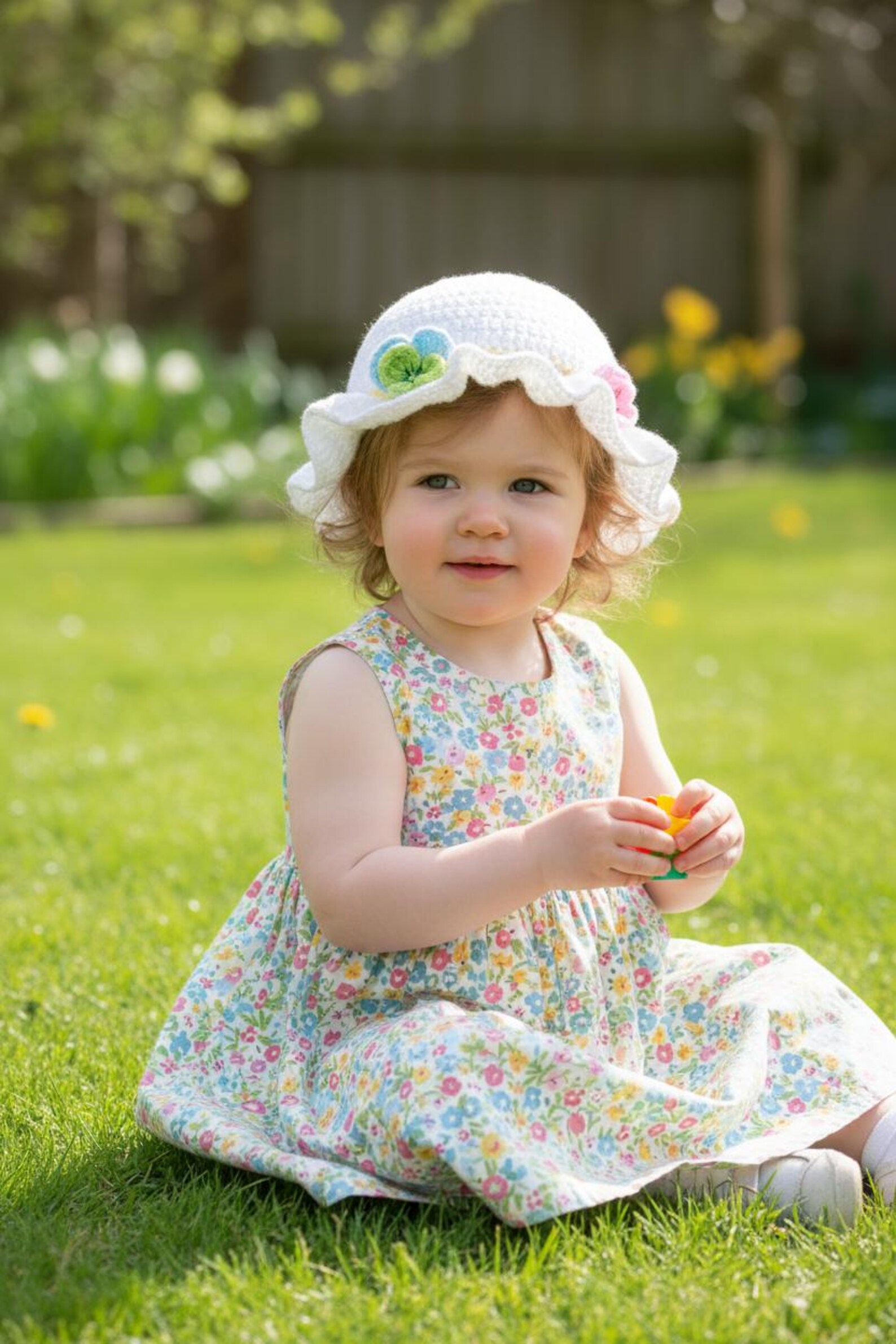 Crochet Pattern for Flower Easter Bonnet Hat in 5 Sizes, Preemie ...