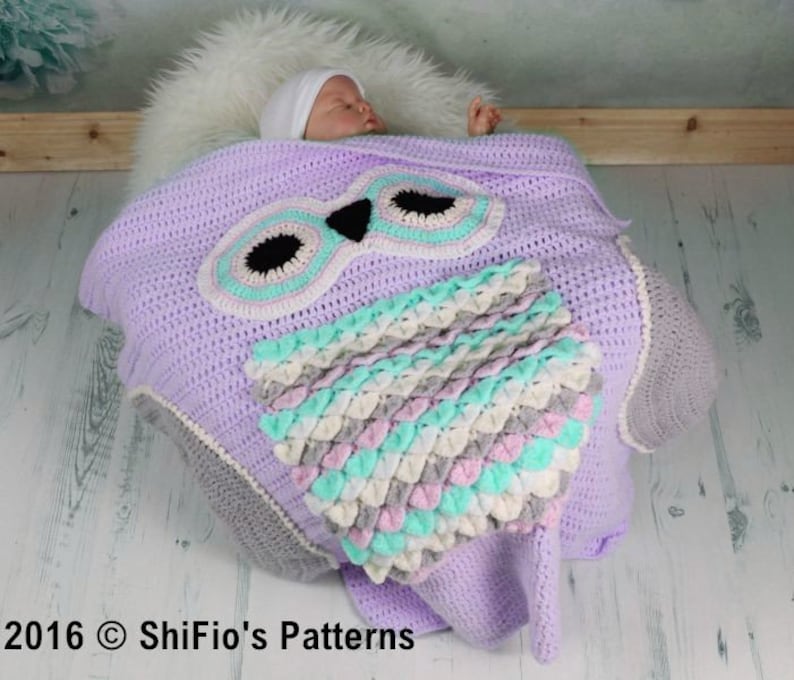CROCHET PATTERN for Owl Baby Blanket U.K U.S.A PDF 348 - Etsy