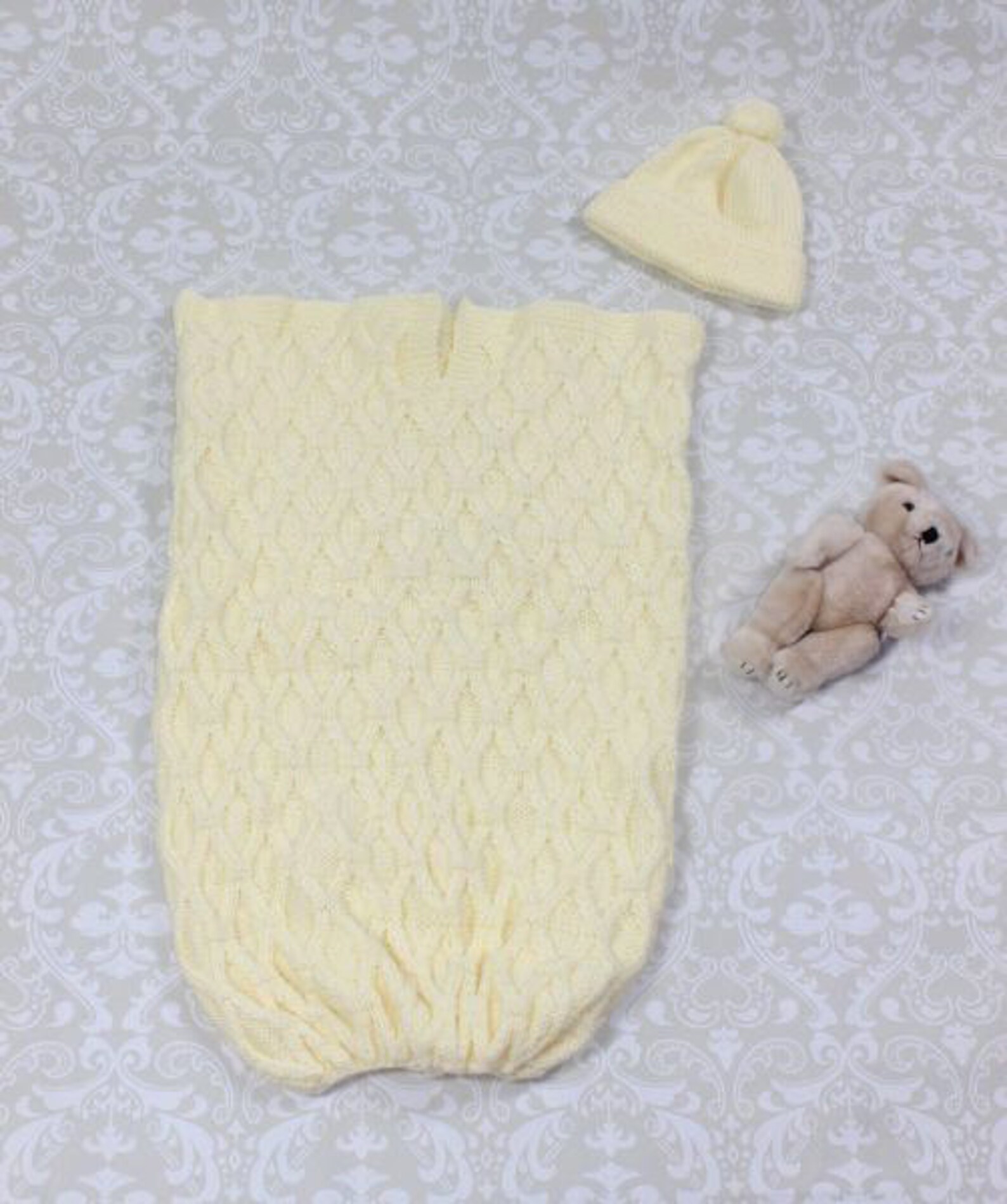 Knitting Pattern - Knitted Cocoon Pattern - Cocoon Pattern - Baby Hat ...