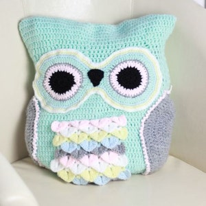 CROCHET PATTERN for Owl Cushion - Pillow Owl Pyjama Case - Crochet Owl ...