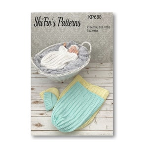 Knitting Pattern - Baby Cocoon - Papoose - Sleep Sack - Swaddling - Hat ...