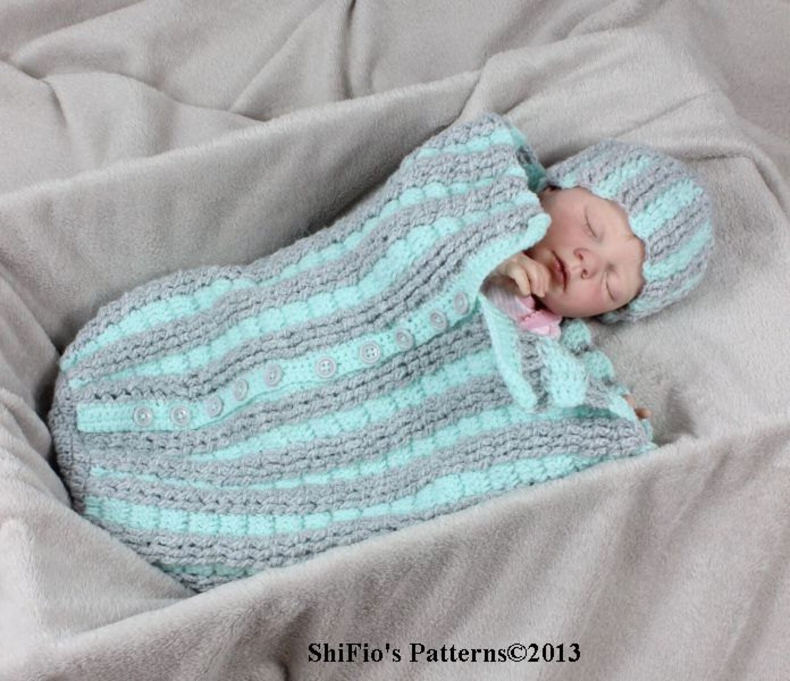 CROCHET PATTERN for Pleated Cocoon, Papoose & Hat in 3 Sizes PDF 231 ...