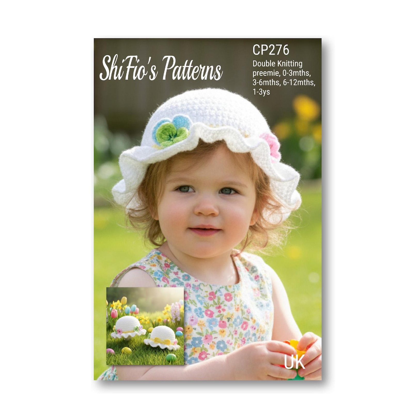 Crochet Pattern for Flower Easter Bonnet Hat in 5 Sizes, Preemie ...
