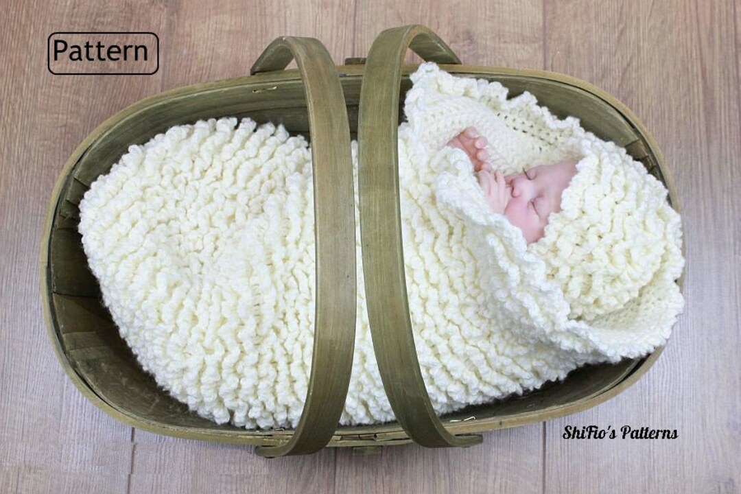 Crochet Pattern- Baby- Ruffled Cocoon - Papoose - Hat- Baby Crochet ...