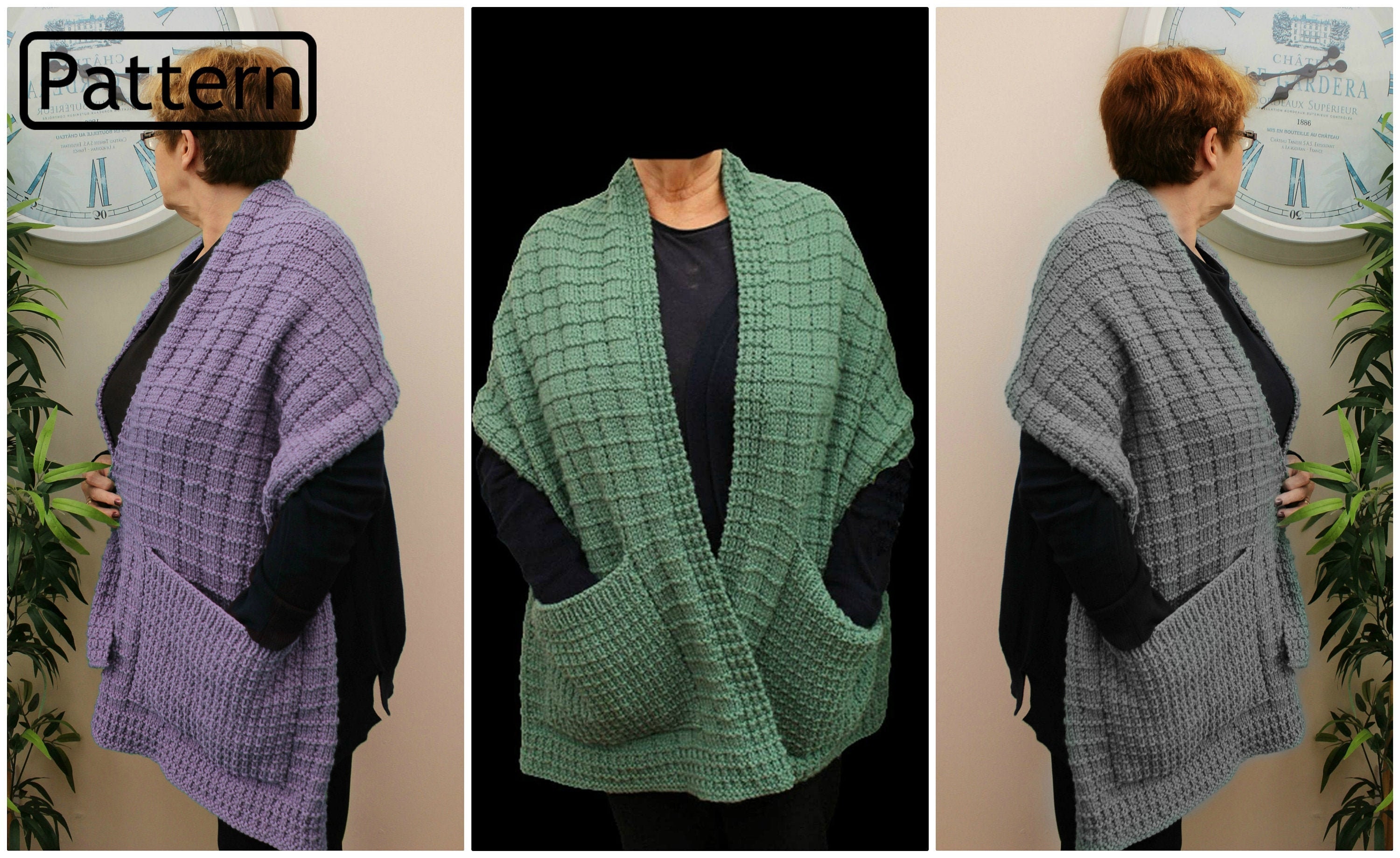 Knitting Pattern Knitted Pocket Scarf Pattern Pattern for - Etsy