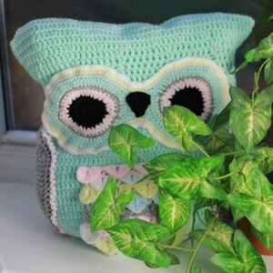 CROCHET PATTERN for Owl Cushion - Pillow Owl Pyjama Case - Crochet Owl ...