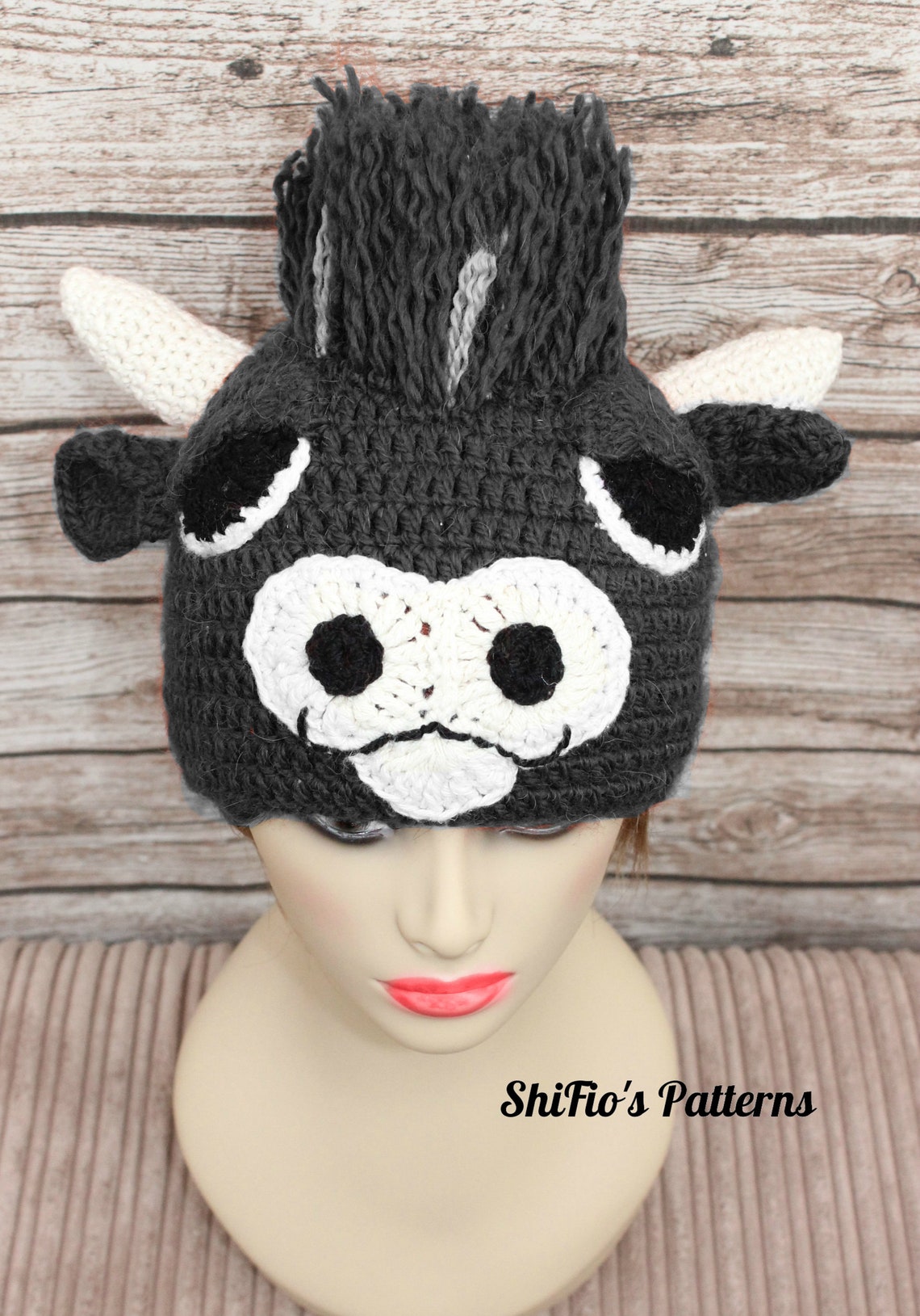 Crochet Pattern Highland Cow Highland Coo Hat Beanie | Etsy