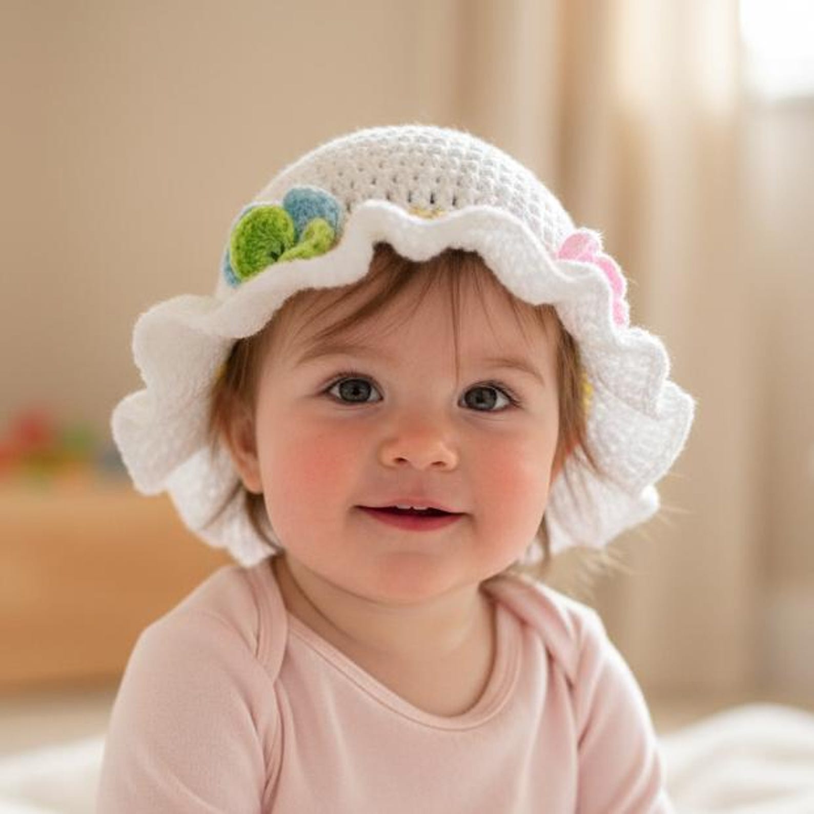 Crochet Pattern for Flower Easter Bonnet Hat in 5 Sizes, Preemie ...