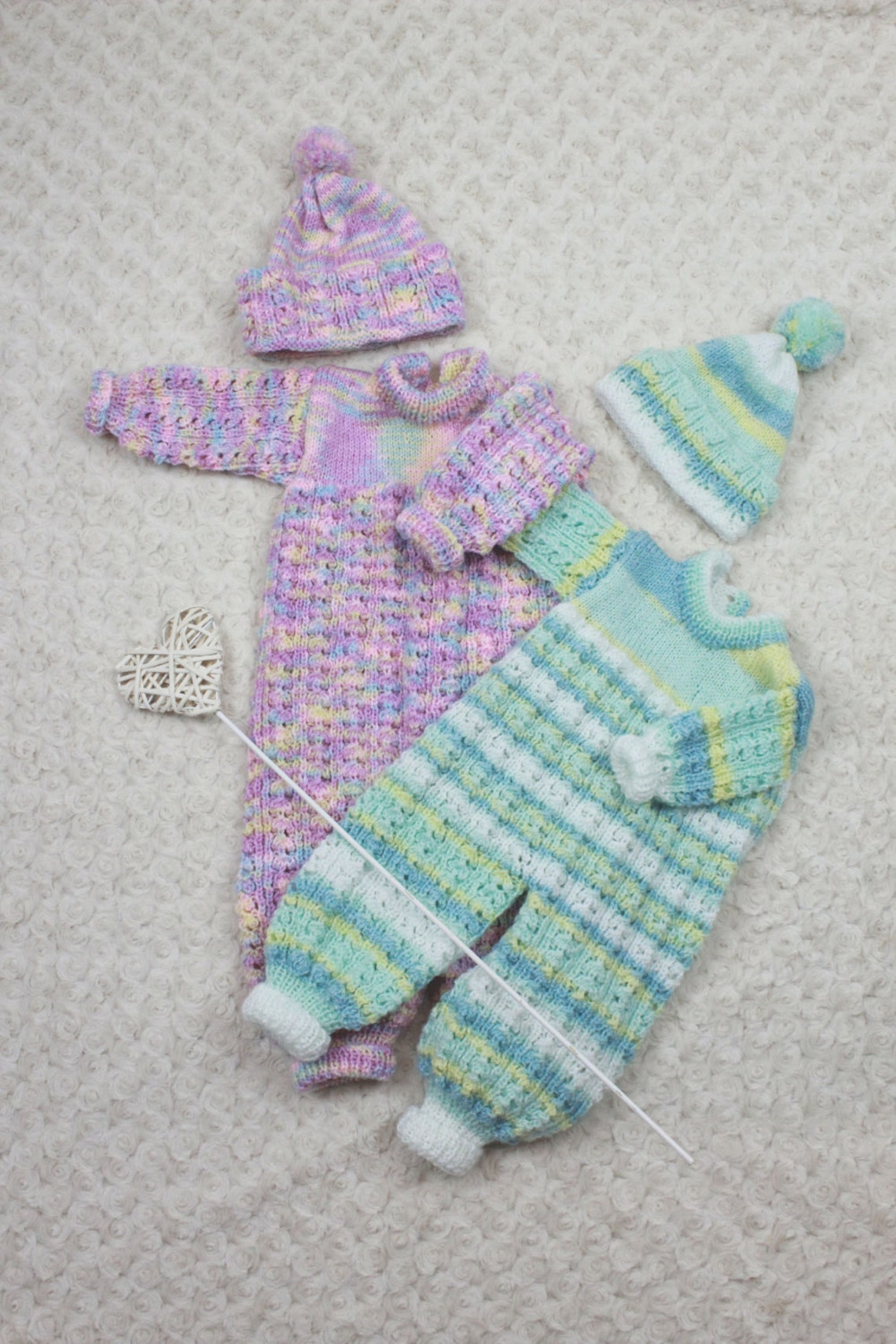 Knitting Pattern - Baby Pram Suit - Baby Hat Knitting Pattern - Boy ...