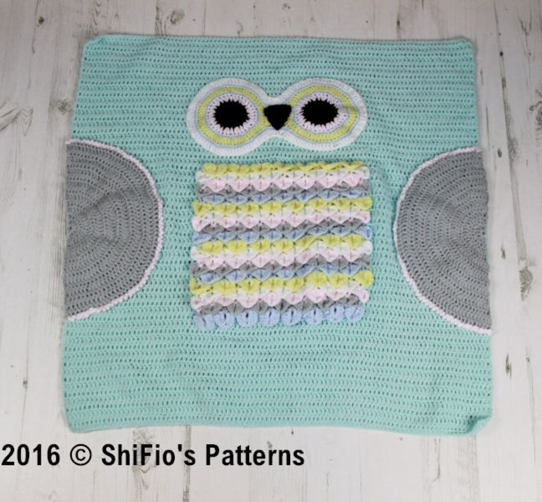 CROCHET PATTERN for Owl Baby Blanket, U.K, U.S.A, PDF 348 Digital ...
