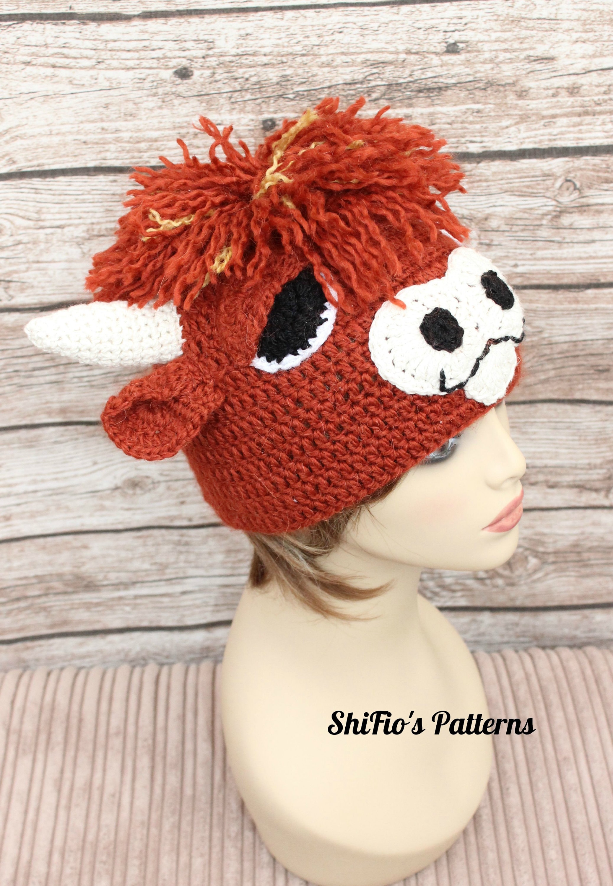 Crochet Pattern Highland Cow Highland Coo Hat Beanie - Etsy UK