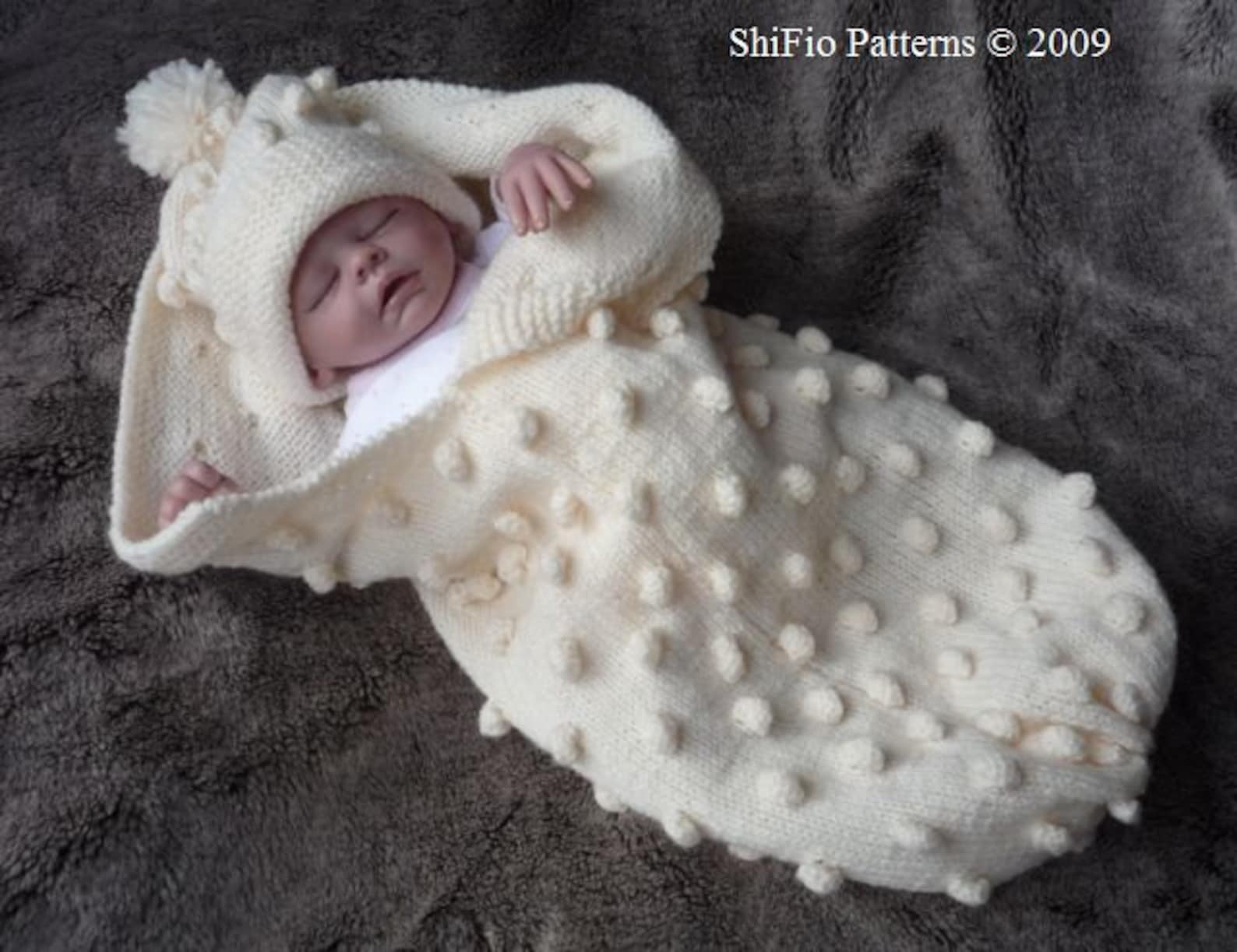 KNITTING PATTERN for Baby Bobble Cocoon Papoose Knitting - Etsy