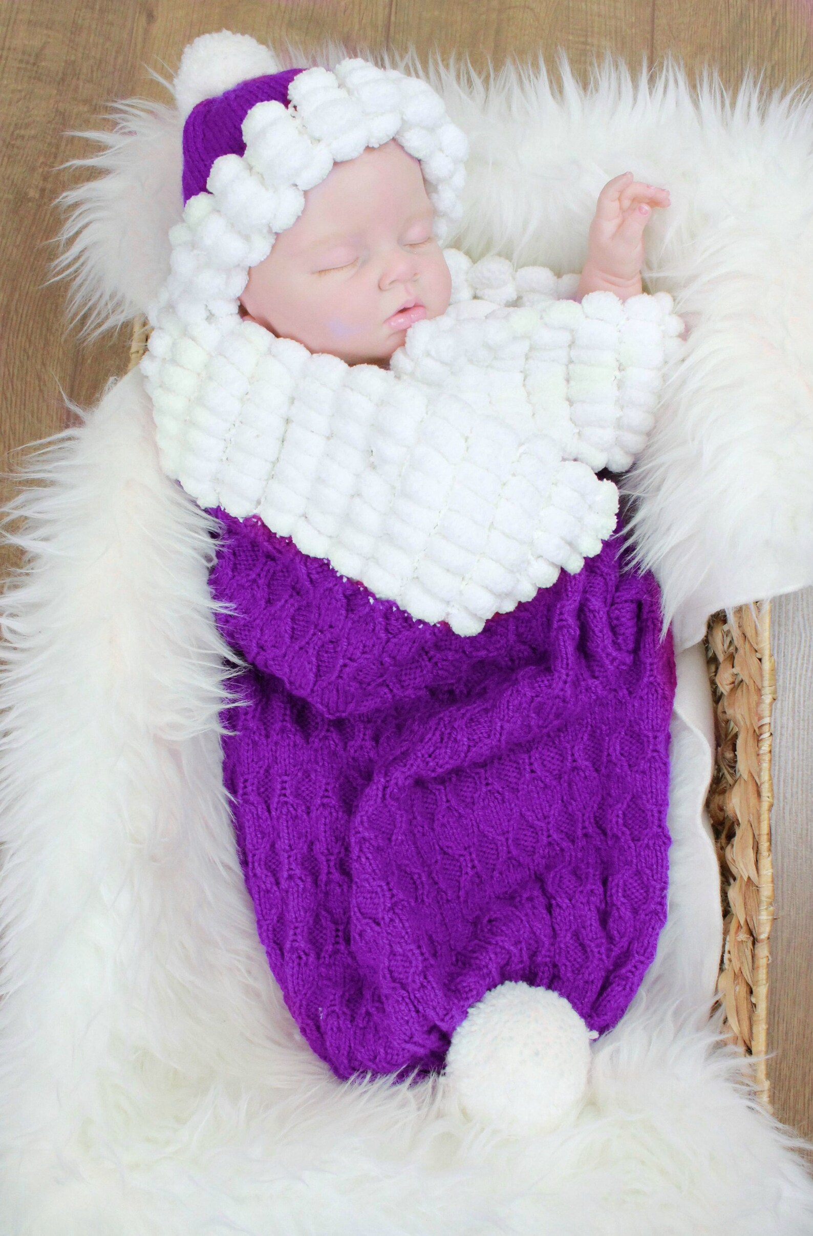KNITTING PATTERN for Baby Papoose Cocoon & Hat in 3 Sizes PDF - Etsy