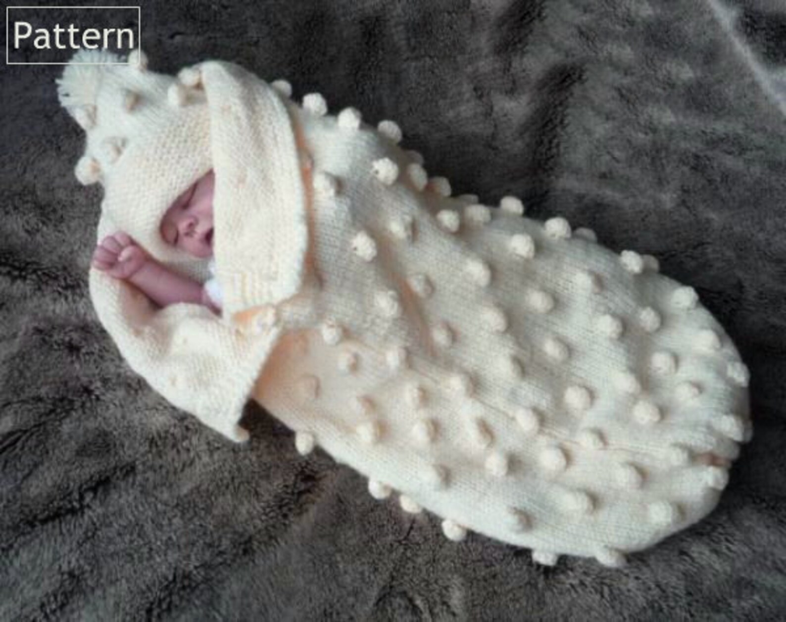 KNITTING PATTERN for Baby Bobble Cocoon Papoose Knitting - Etsy