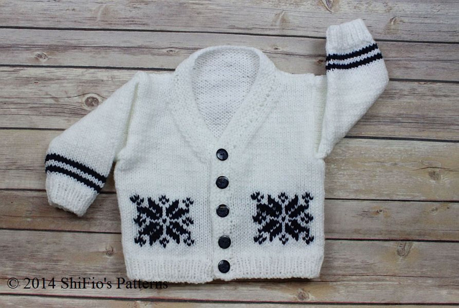 KNITTING PATTERN for Snowflake V Neck Cardigans in 3 Sizes PDF - Etsy