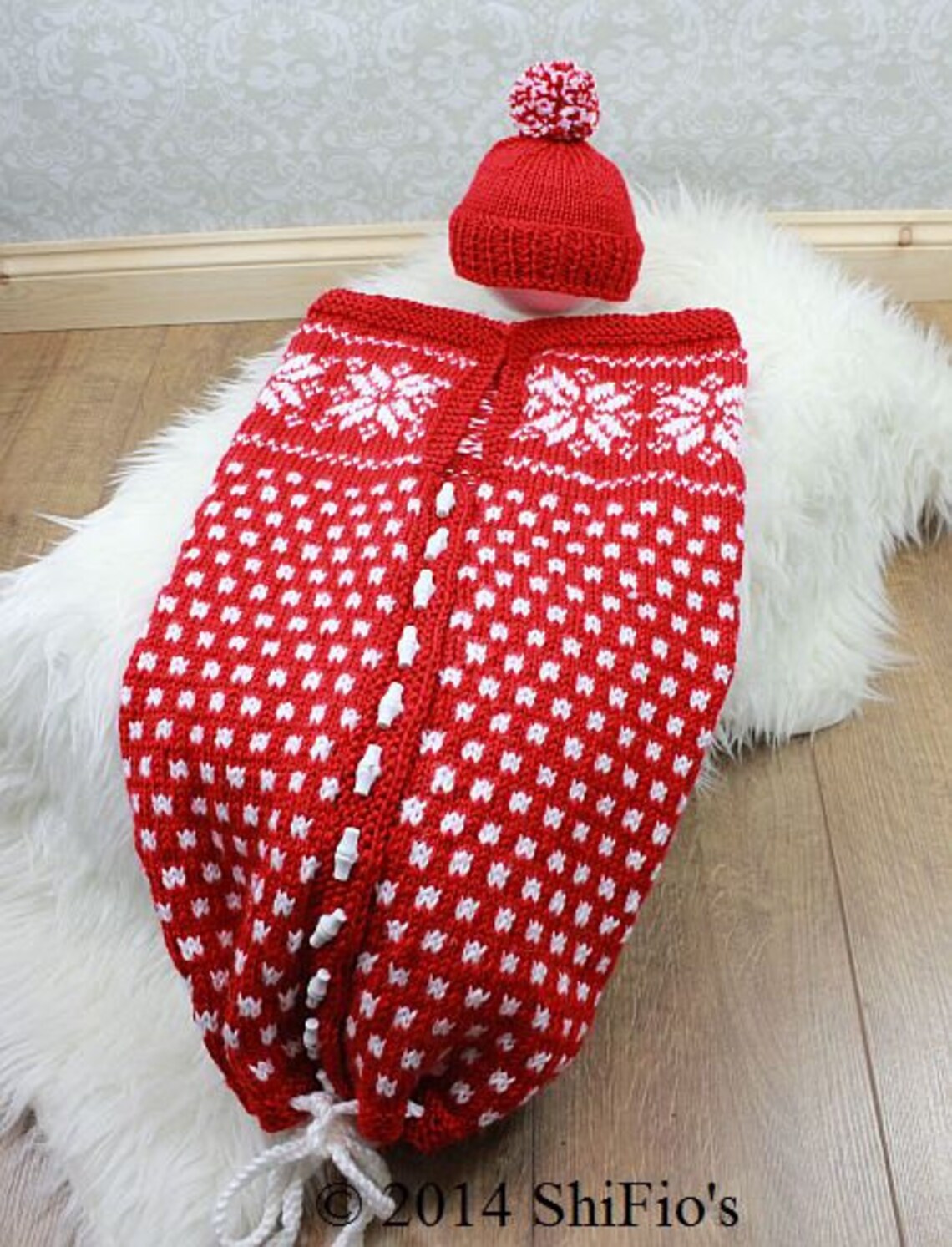 KNITTING PATTERN For Snowflake Baby Papoose Cuddle Sac | Etsy