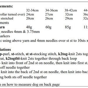 Knitting Pattern - Knitting Dog Outfit Pattern - Dog Pattern - Dog Jumper Pattern - Dog Sweater ...