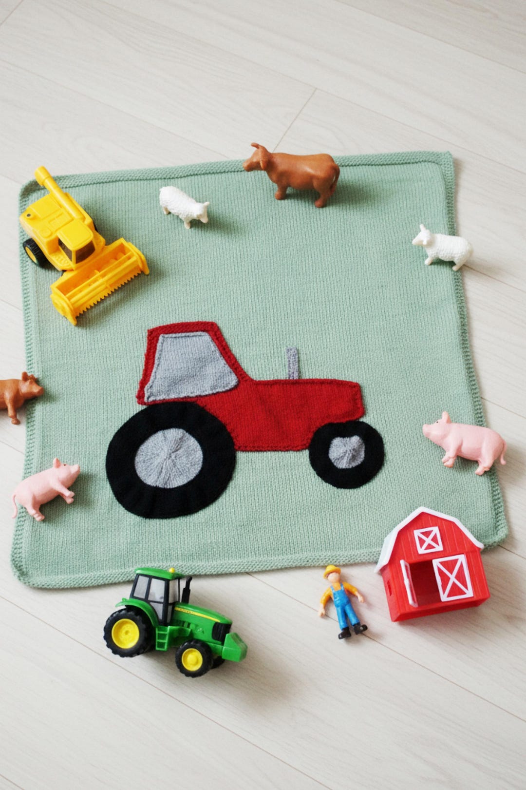 Tractor Baby Blanket Knitting Pattern | Farm Baby Blanket | KP189 | DK ...