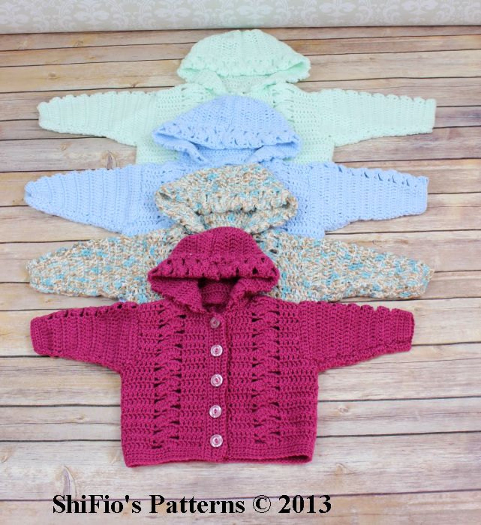 CROCHET PATTERN for Trellis Baby Hooded Jacket in 4 Sizes | Etsy