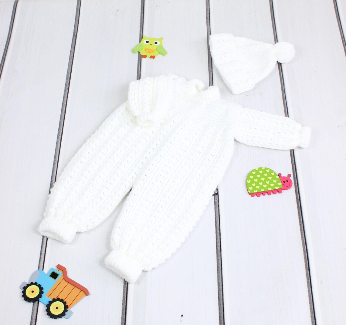 Knitting Pattern - Baby Pram Suit - Baby Hat Knitting Pattern - Boy ...