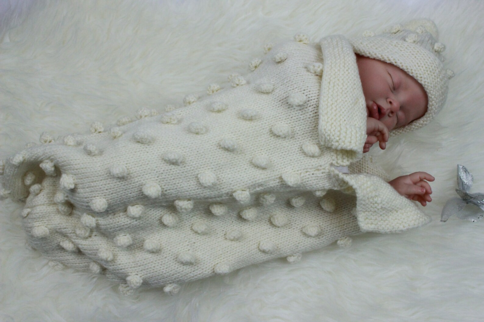 KNITTING PATTERN for Baby Bobble Cocoon Papoose Knitting - Etsy