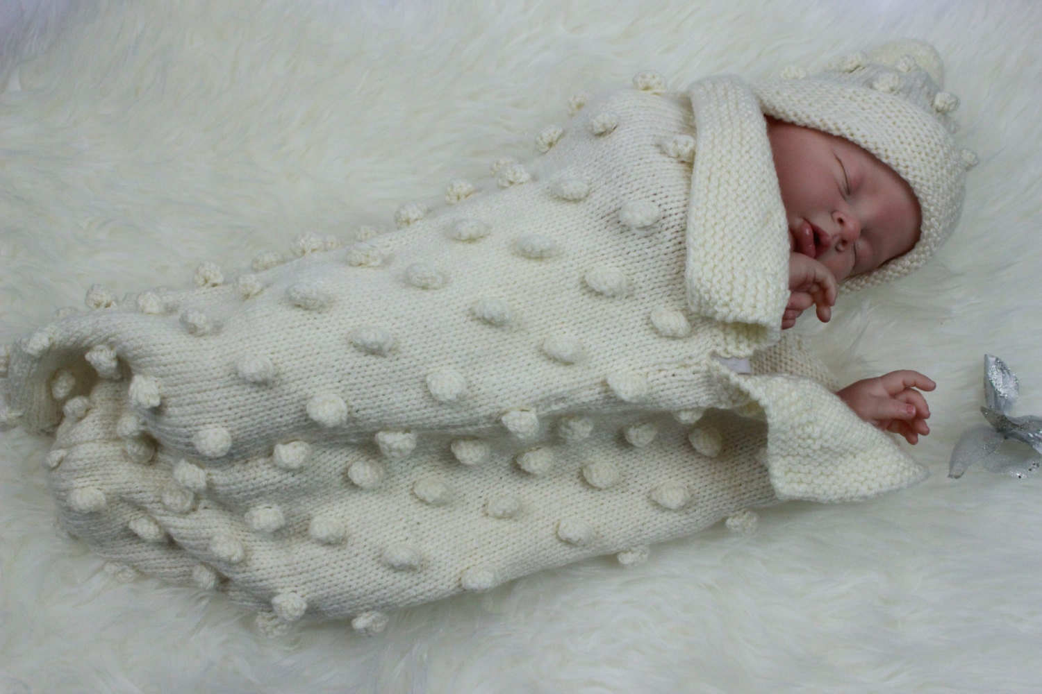 KNITTING PATTERN for Baby Bobble Cocoon Papoose Knitting - Etsy