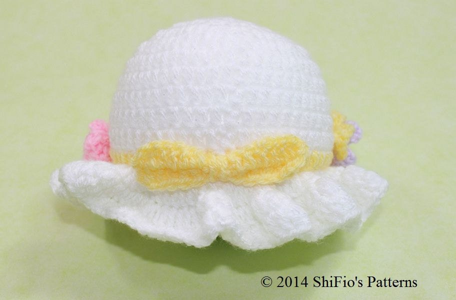 Crochet Pattern For Flower Easter Bonnet Hat in 5 Sizes | Etsy