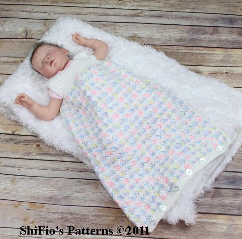 Crochet Pattern for Baby - Baby Crochet Cocoon Pattern - 2 Sleeping Bag ...