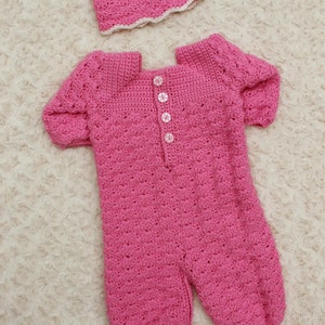 Crochet Pattern - Crochet Playsuit Pattern - Pramsuit Pattern - Baby ...