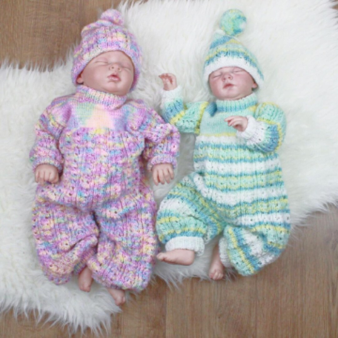 Knitting Pattern - Baby Pram Suit - Baby Hat Knitting Pattern - Boy ...