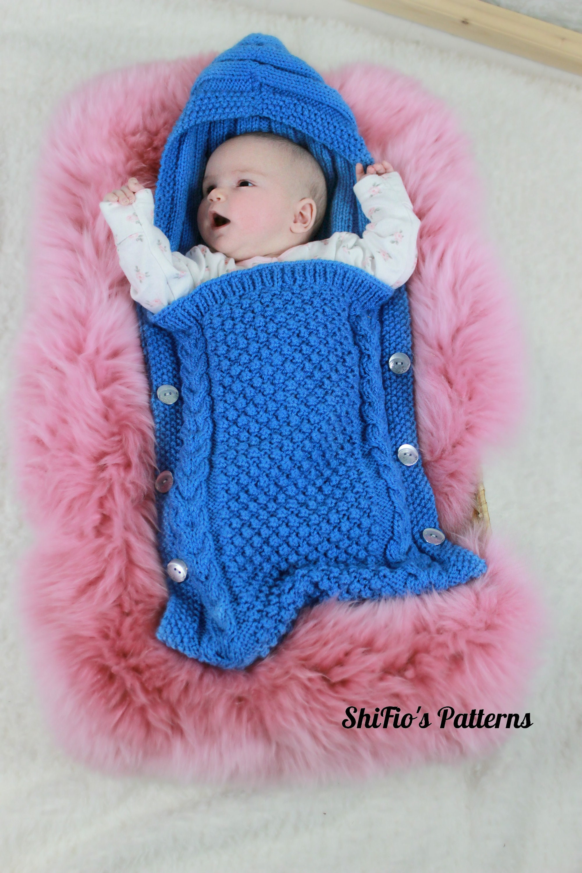 Knitting Pattern Baby Sleeping Bag Bunting With Hood - Etsy Canada